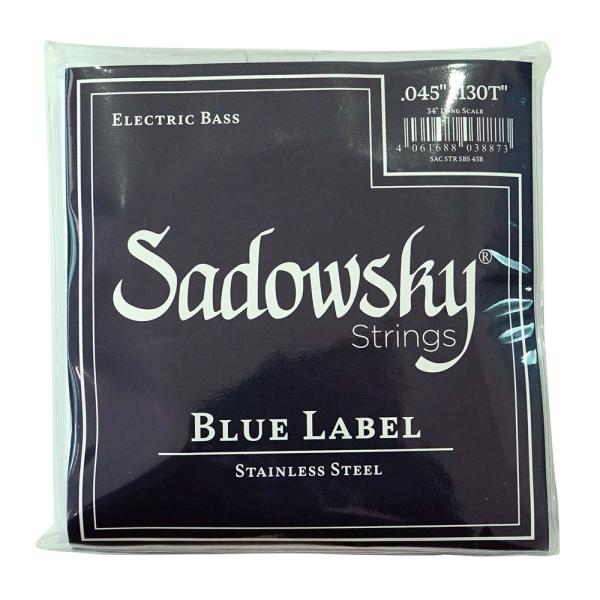 SADOWSKY(サドウスキー)SBS45B Blue ブルーラベル ステンレススチール 5弦ベース弦。※メーカーによる予告無き仕様変更により、掲載画像とパッケージデザインが異なる場合がございますので、予めご了承くださいませ。ハイクオリティ...
