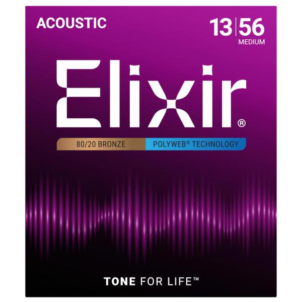 ELIXIR（エリクサー）11100 ACOUSTIC POLYWEB Medium 13-56 アコースティックギター弦 です。ポリウェブコーティングとは？上品でバランスの良い落ち着いたサウンドを長時間堪能することできます。ウルトラスムー...