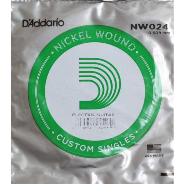 ダダリオ エレキギター弦 バラ NW024 1本 ゲージ：024 ギター 弦 バラ売り D'Addario。D'Addario NW024 ギター用バラ弦ニッケルワウンドゲージ：.024