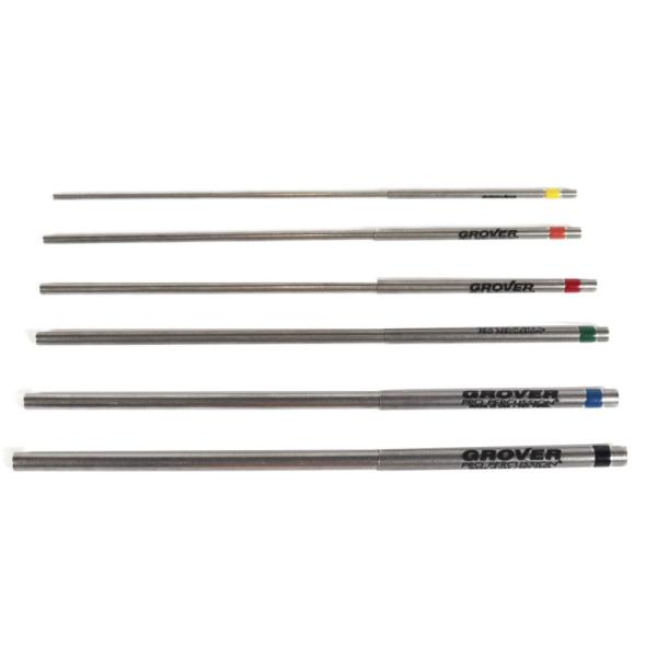 Grover Pro Percussion GV-TBS トライアングルビーター です。  アロイ303合金製　6本セット トライアングル用ビーター  直径 Yellow：1/8インチ Orange：5/32インチ Red：3/16インチ ...