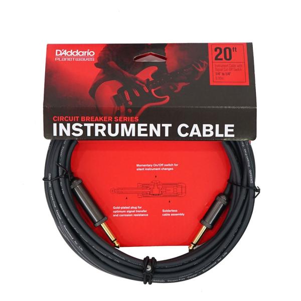Planet Waves by D'Addario PW-AG-20 6m SS 楽器用シールドケーブルCircuit Breaker Cable は、ポップ音やスクイール音等のノイズから楽器を守るために開発されたケーブルです。ギターにプラ...