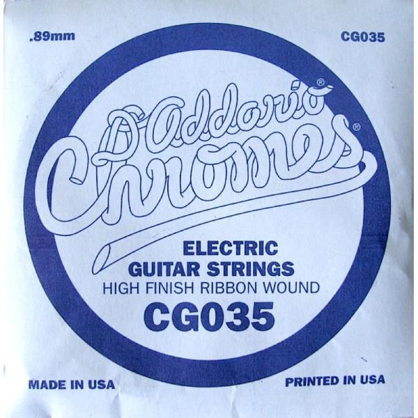 D'Addario CG035 Chromes Flat Wound バラ弦フラットワウンド エレキギター弦「CG035」。1本での販売です。