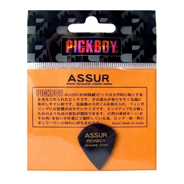 PICKBOY GP-AS/1 Assur Genuine Horn ギターピック 1枚※天然素材、ハンドメイド品のため個体によって色合いや柄、厚みなどに若干のばらつきがございます。個体のご指定はお受けできませんので予めご了承下さい。ピック...