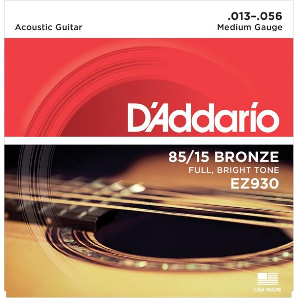 D'Addario EZ930 Medium アコースティックギター弦EZシリーズ 85 15 AMERICAN BRONZEブロンズ配合比を 85：15に設定した非常にブライトなサウンドを特徴とするアコースティックギター弦です。Mediu...