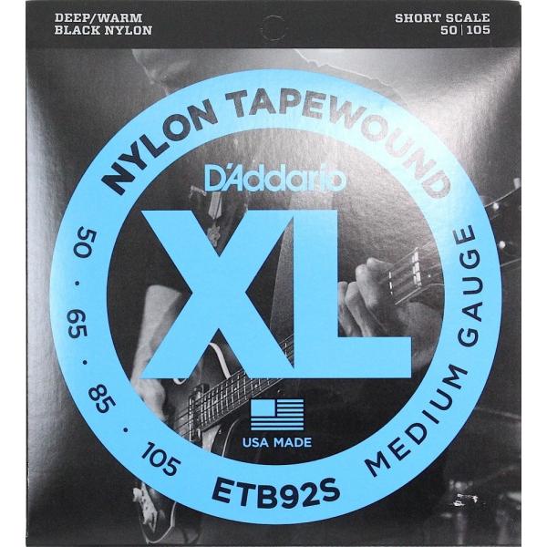 D'Addario（ダダリオ）ETB92S Black Nylon Tapewound エレキベース弦です。テーパーワウンド弦は通常フレッテッド/フレットレスベースの両方で使用され、伝統的なフラットワウンド弦が持つ深みやアップライトベースの...
