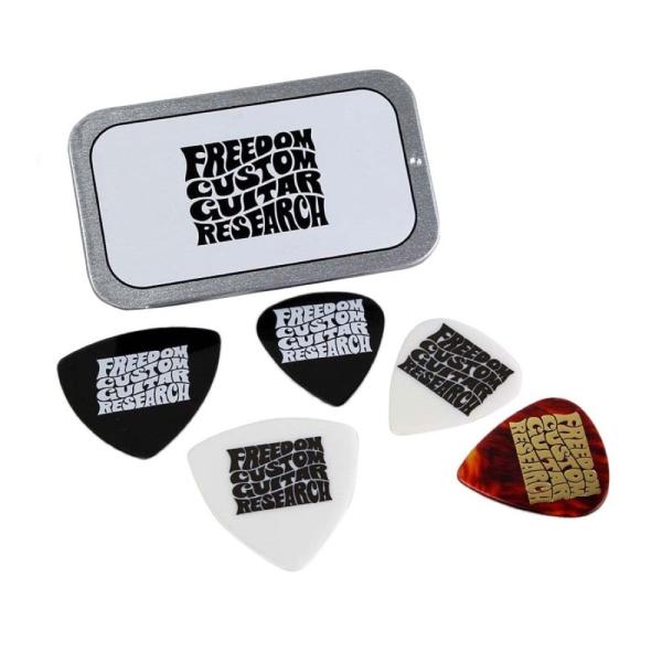 ギターピック 5枚 セット ピックコンテナ付き フリーダムカスタムギターリサーチ SP-PC-01 Pick Container with 5 Picks Freedom Custom Guitar Research。無くしがちなピックや小...