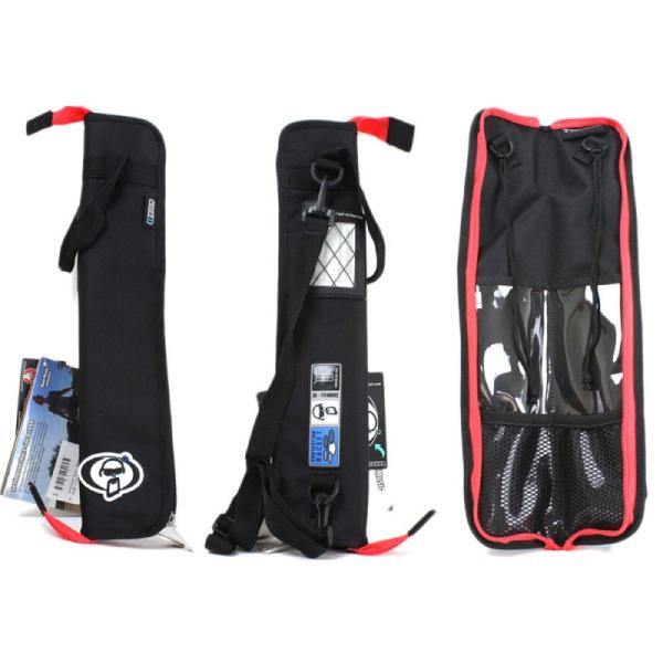 PROTECTION racket（プロテクションラケット）926000-00GK1 BK/RD ドラムスティックバッグ です。中に入っているスティック・小物がすぐ分かるクリアポケットが特徴。人気のアイテムです。racketX（ラケテックス...