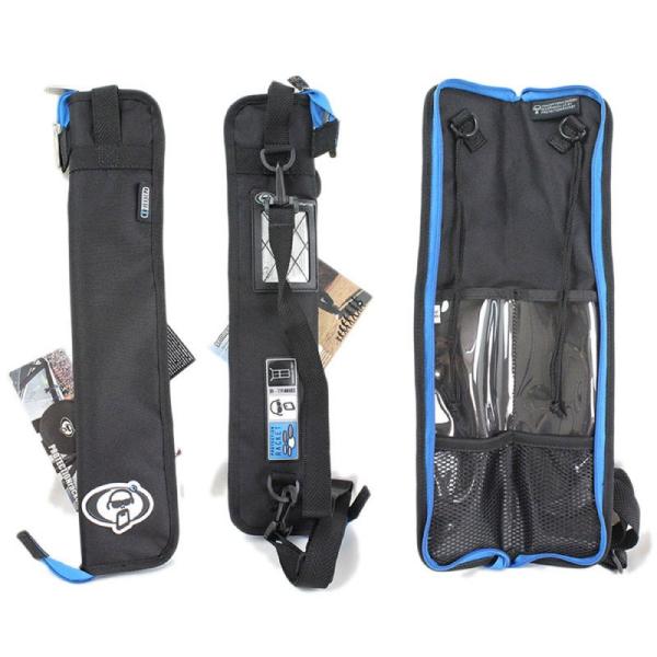 PROTECTION racket（プロテクションラケット）926000-00GK3 BK/BL ドラムスティックバッグ です。中に入っているスティック・小物がすぐ分かるクリアポケットが特徴。人気のアイテムです。racketX（ラケテックス...