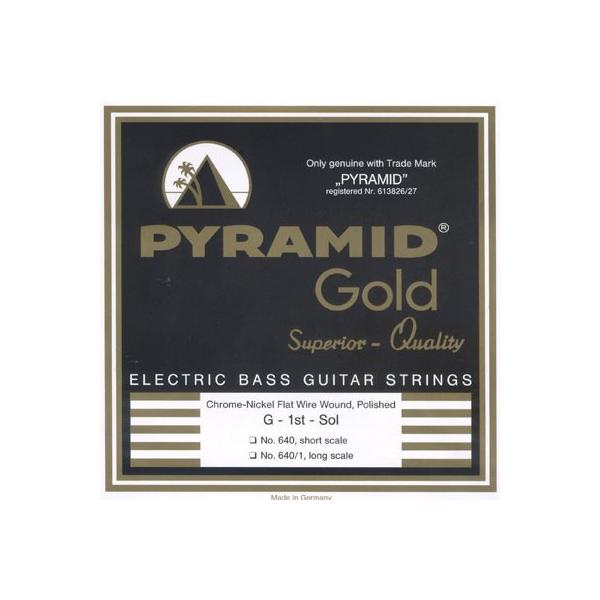PYRAMID STRINGS EB Gold 040-100 short scale chrome nickel flatwounds フラットワウンド エレキベース弦"PYRAMID Gold Electric Bass Chrome ...