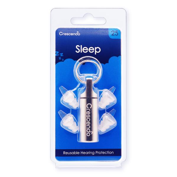 Crescendo Sleep 25 イヤープロテクター 耳栓※製造時期によってケースのロゴのカラーが掲載画像と異なる場合がございます。あらかじめご了承ください。穏やかな睡眠のお手伝いをする、洗浄/再利用可能な耳栓です。約25db遮音するこ...