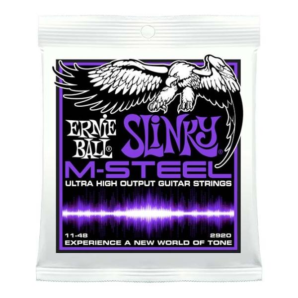 ERNIE BALL 2920 M-Steel Power Slinky エレキギター弦※1セットでの販売です。M-Steel Electric SlinkyM-Steelは、サウンド、耐久性、強度と全てのパフォーマンスを向上させるために、...