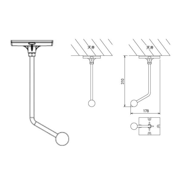 Control 29AV-1専用の天井取付金具です。取付が簡単なインビジボールを採用。