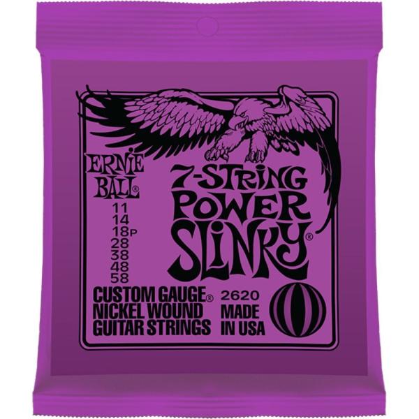 ERNIE BALL 2620 7-String Power Slinky 7弦エレキギター弦世界標準のギター弦と言っても過言ではない程、多くのギタリストに愛用されているスリンキー・シリーズは、スズ・メッキ・ヘックス・スティール・コア(六角...