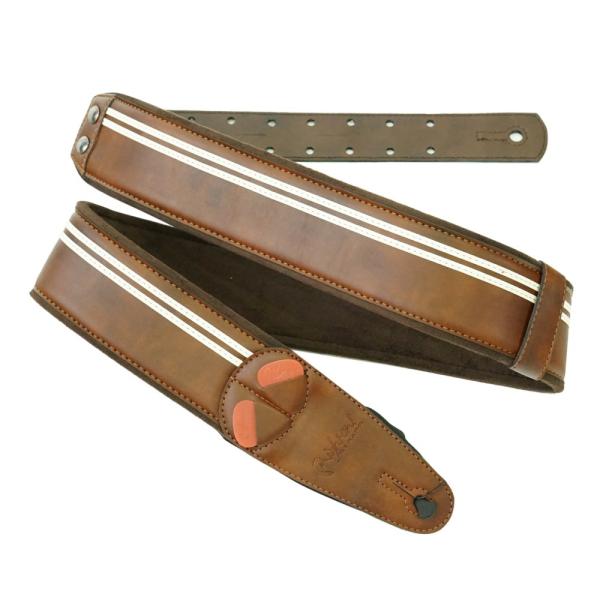 Righton! STRAPS RACE BROWN ギターストラップスペイン製のギター/ベース用ストラップです。素材：合皮裏地：マイクロファイバーエンドタブ：合皮パッド：高密度ラテックス幅：6cm長さ： 95cm - 150cmカラー：R...
