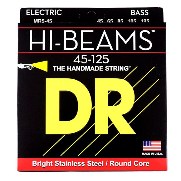 DR HI-BEAM MR5-45 Medium 5 String エレキベース弦×2セットROUND CORE/STEINLESS STEEL WOUND 5弦エレキベース弦ハイビームシリーズは非常にしなやかで明るい低音を奏で、オクターブ...