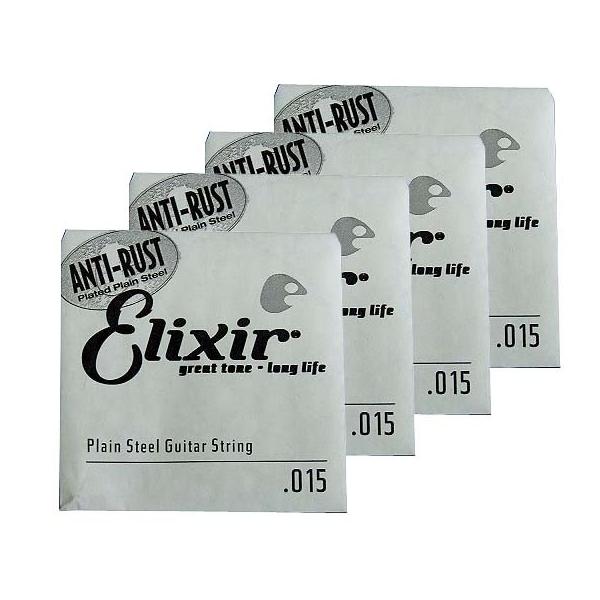 エリクサー アコギ弦 / エレキギター弦 バラ 4本セット ゲージ：015 13015 ギター 弦 バラ売り プレーン弦 ELIXIR。Ant-Rust加工で、汚れや腐食を防ぎ、滑りよい感触を保持します。ELIXIRのプレーン弦は、エレキギ...