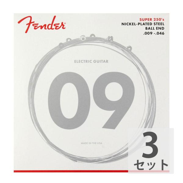 Fender Super 250's Nickel-Plated Steel 250LR 9-46 エレキギター弦×3セット3セットでの販売となります。ニッケル弦の滑らかな感触を残しつつも、ダイナミックなサウンドを鳴らしたい方にお勧めです。...