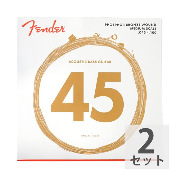 Fender 7060 Acoustic Bass Strings Phosphor Bronze 45-100 アコースティックベース弦×2セット。コストパフォーマンスに優れたフォスファーブロンズのベース弦です。30in〜32in用です。...