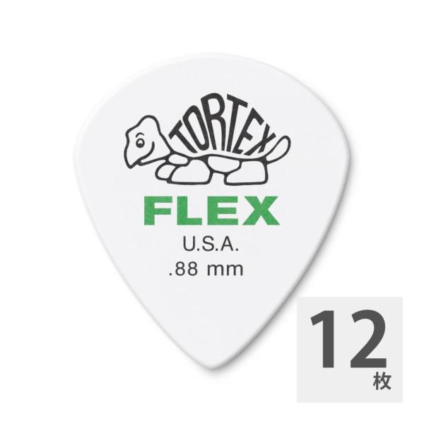 JIM DUNLOP 468 Tortex Flex Jazz III 0.88mm ギターピック×12枚Tortexの丈夫さとナイロンのフレキシビリティ、温かさを加えたピック「Tortex Flex」シリーズ。シェイプ：Jazz IIIゲ...