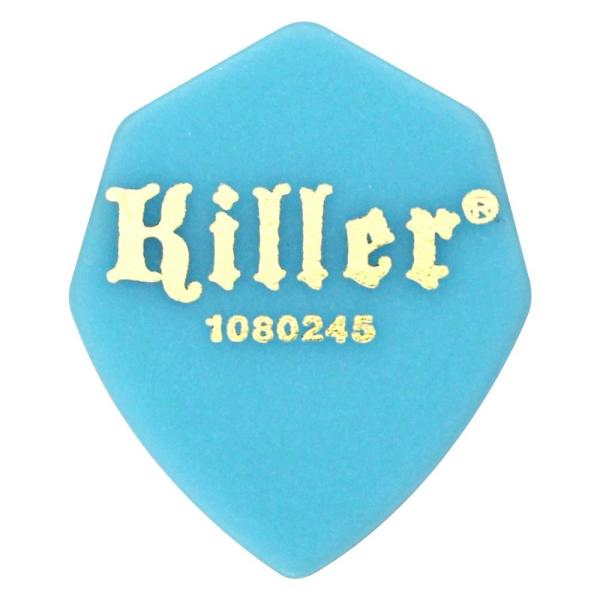 Killer KP-10 SKYBLUE トリムエッジピック 水色×10枚。キラー・オリジナルシェイプ・トリムエッジピックです。ロゴは光沢のある金色です。片面印刷。【SPEC】厚さ：1.0mmカラー：水色※10枚セットでの販売です。