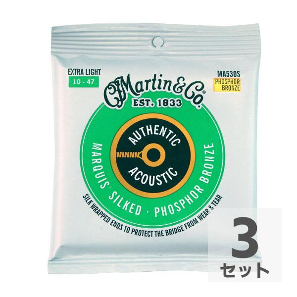 マーチン アコギ弦×3セット MARTIN MA530S Marquis Silked Phospher Bronze Extra Light アコースティックギター弦×3セット。マーティン・ストリングスがメインとなる製品をリニューアルし、...