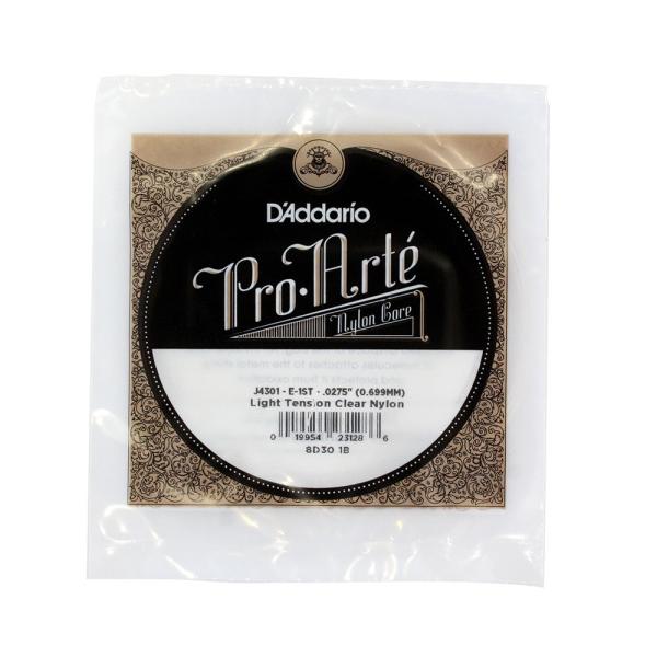 D'Addario Pro-Arte J4301 クラシックギター用 バラ弦 1弦×5本。ダダリオ・プロ・アルテ「EJ43」に使用されている1弦のバラ売りです。・クリアーナイロン弦・ライトテンション・1st:.0275※1弦のみの5本セット...