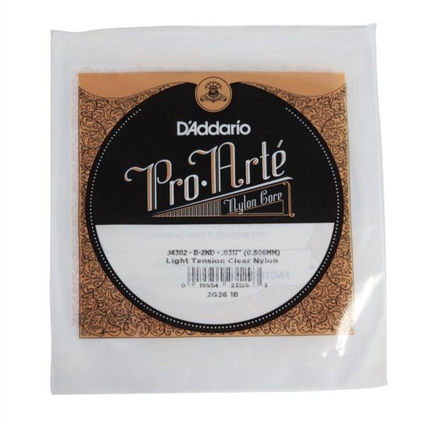 D'Addario Pro-Arte J4302 クラシックギター用 バラ弦 2弦×5本。ダダリオ・プロ・アルテ「EJ43」に使用されている2弦のバラ売りです。・クリアーナイロン弦・ライトテンション・2nd:.0317※2弦のみの5本セット...