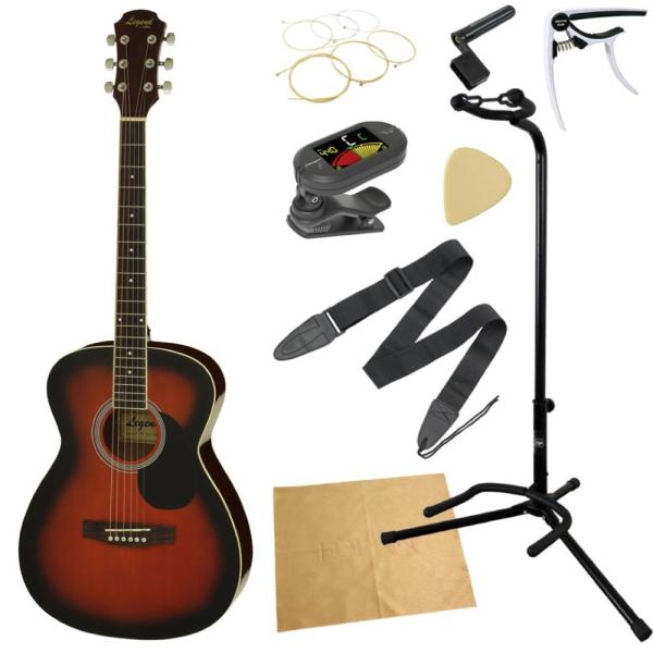 アコギ 入門セット レジェンド FG-15 BS ギター 初心者セット 9点セット アコースティックギター LEGEND。※小物類に関しては、用途は同じですが掲載画像の製品と異なる場合がございます。あらかじめご了承ください。チューナー、スト...