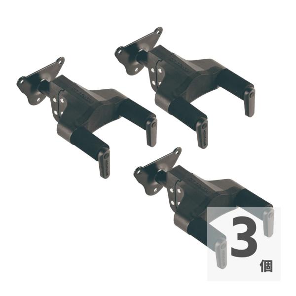 ハーキュレス HERCULES GSP39WB PLUS ギターハンガー×3個セット  ソリッドボディーギターに適したショートネックのハンガー。壁にネジ止めするタイプです。AS-yoke機能により片連ペグタイプのヘッド形状でも垂直に保持され...