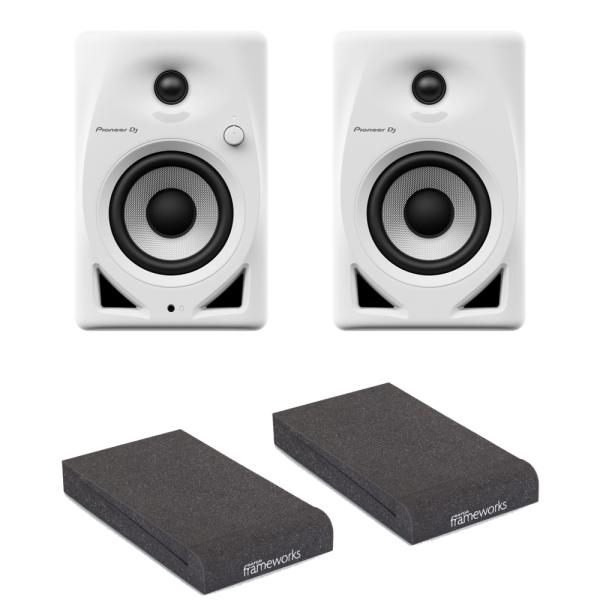 Pioneer DJ DM-40D White パワードモニタースピーカー 1ペア（2台） ホワイト 白とアイソレーションパッドをお付けしたセット商品です。セット内容・Pioneer DJ DM-40D White パワードモニタースピーカ...