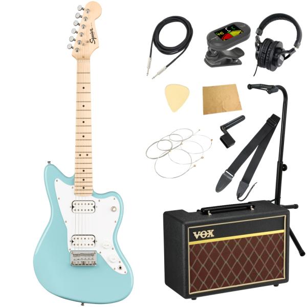 Squier Mini Jazzmaster HH Maple Fingerboard Daphne Blue エレキギター VOXアンプ付き 入門11点 初心者セット ※ギター本体、アンプ以外の小物類に関しては、用途は同じですが掲載画像の...
