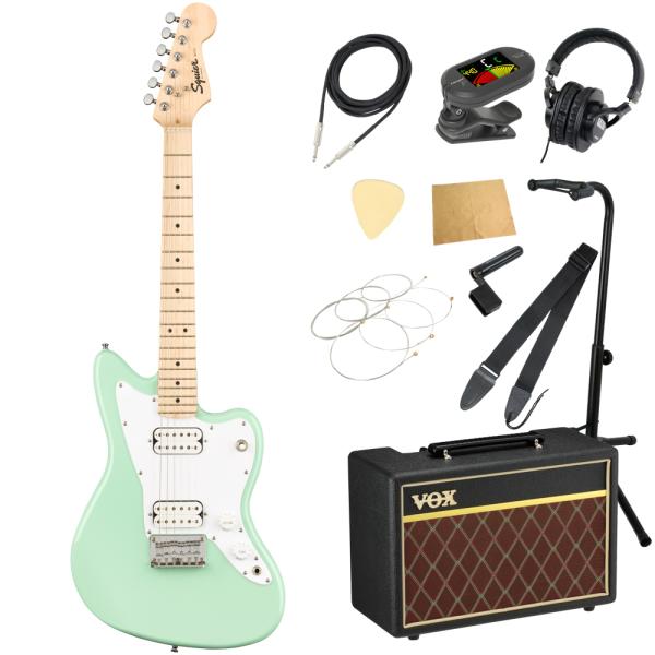 Squier Mini Jazzmaster HH Maple Fingerboard Surf Green エレキギター VOXアンプ付き 入門11点 初心者セット ※ギター本体、アンプ以外の小物類に関しては、用途は同じですが掲載画像の製...
