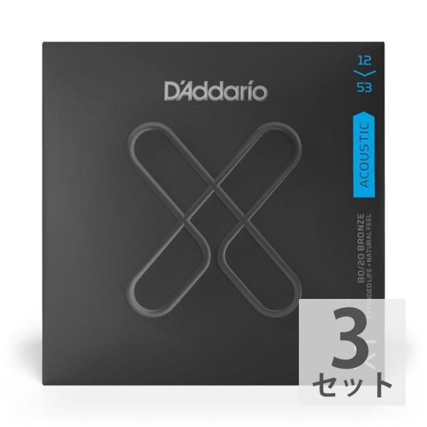 D'Addario XTABR1253 XT 80/20 BR Regular Light アコースティックギター弦 12-53×3セット80/20 BRONZE弦の明るく切れの良いサウンドはそのままに、独自のコーティング・テクノロジーによ...