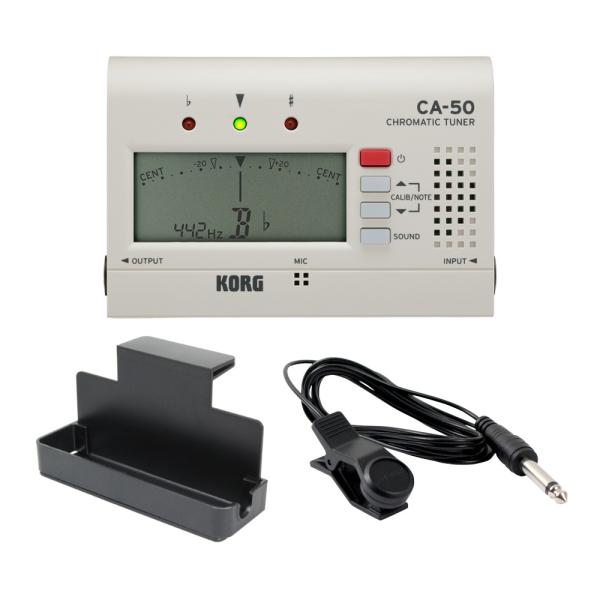 KORG コルグ CA-50 WH クロマチックチューナー チューナーマイク 譜面台トレイ付きセット  管弦楽器 のスタンダード・チューナー「CA-50 WH」に、Flanger コンタクトマイク「FA-01」と、Dicon Audio 譜...