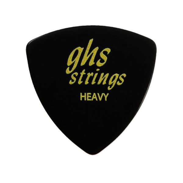 GHS A58 H STYLE Heavy Black 0.90mm ギターピック×12枚。GHS Stringsのロゴが入ったギターピックです。現代的な削れにくいピックに反し、昔ながらの材質ならではの削れ易さが、玄人ウケする弾き心地を提供...