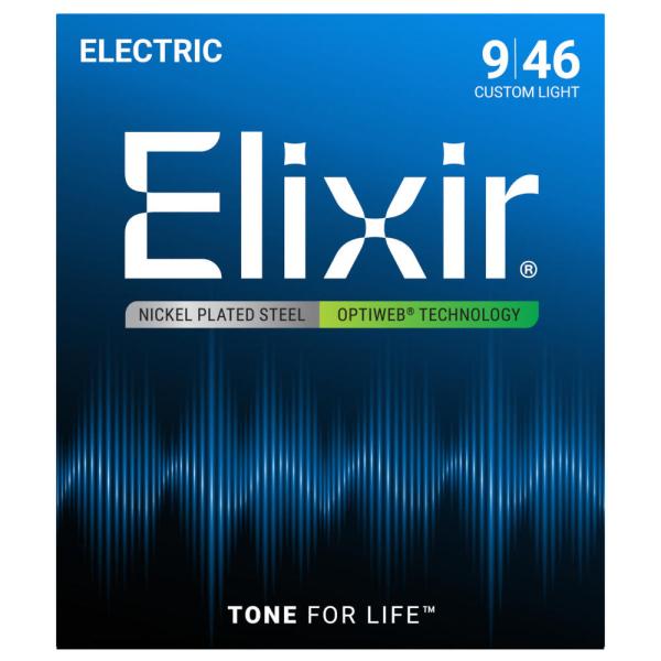 エリクサー 弦 エレキ弦 3セット ELIXIR 19027 Optiweb Custom Light 09-46 エレキギター弦 3セット オプティウェブ カスタムライト  ELIXIR 19027 Optiweb Custom Ligh...