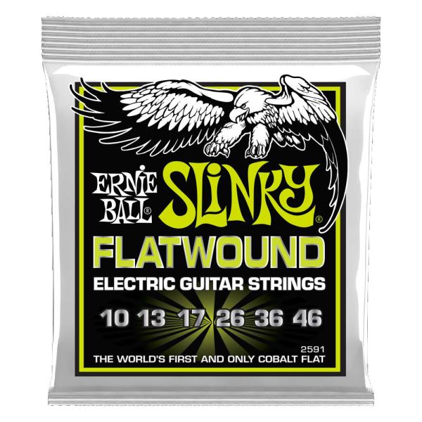 ERNIE BALL アーニーボール 2591 Flatwound Regular Slinky 10-46（3弦プレーン） フラットワウンド エレキギター弦 レギュラースリンキー×3セット。ERNIE BALL 2591 Flatwoun...