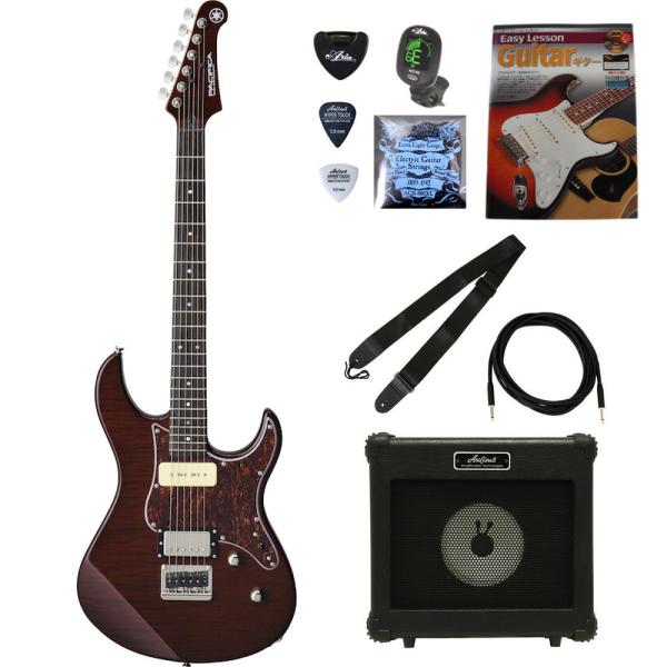 エレキギター 初心者セット ヤマハ パシフィカ ギター PACIFICA611HFM RTB ARIAアンプと小物付き YAMAHA ギター 入門 セット。エレキギターにAriaProII AG-10 PLUS、ケーブル、チューナー、ストラ...