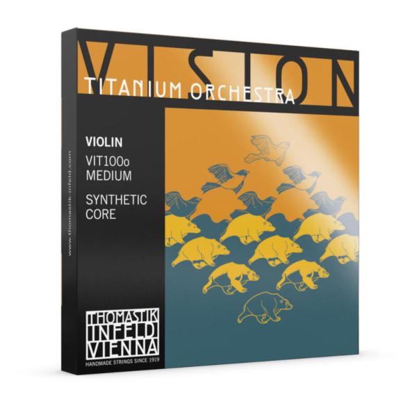 Thomastik Infeld Vision Titanium Orchestra VIT100o 標準 SET バイオリン弦セット  ヴィジョン チタニウム オーケストラ  ドミナントより明るくチタソロより柔らかい音色。 周りとの音色の...