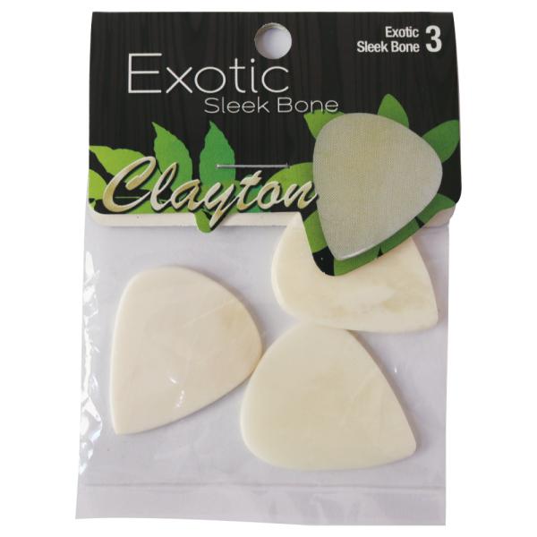 Clayton USA クレイトン BES/3 Sleek Bone Exotics ギターピック×3枚。  天然素材を採用したピックシリーズです。 骨を使用したピックでウォームなトーン。 特に硬いものを選別して薄いゲージを製作し、シャープ...