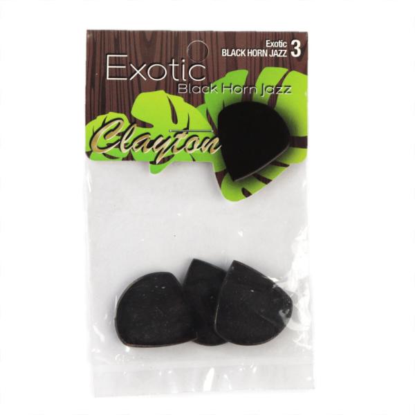 Clayton USA クレイトン BHJ/3 Black Horn Jazz Exotics ギターピック×3枚。  天然素材を採用したピックシリーズです。 角を使用したブライトでクリアなトーンのピックです。 ジャズシェイプに仕上げていま...
