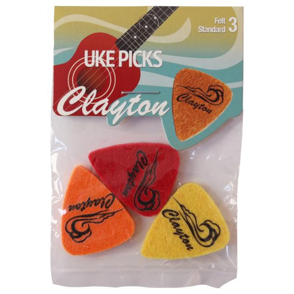Clayton USA クレイトン UKL/3 Uke Picks Wave ウクレレピック フェルトピック×3枚。  Uke（ウクレレ）Pickは、ウールとコットンを組み合わせて作られた高密度のフェルトピックで、ウクレレ独特の美しいサウン...