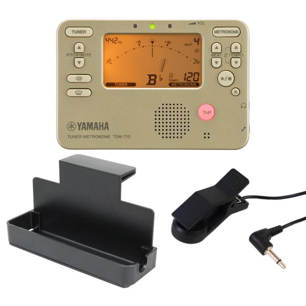 YAMAHA ヤマハ TDM-710GL ゴールド チューナーメトロノーム FA-01M チューナーマイク 譜面台トレイラック 3点セット 吹奏楽 管楽器 弦楽器 ブラスバンド オーケストラ  YAMAHAのチューナーメトロノーム「TDM-...