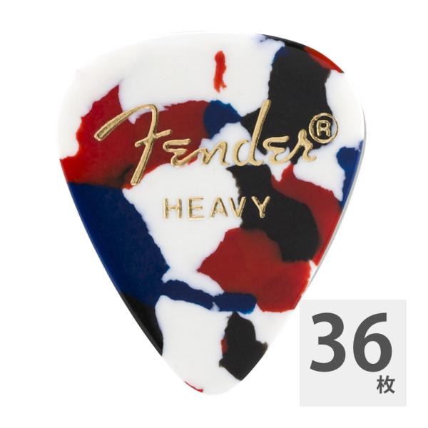 Fender 351 Shape Confetti Heavy ギターピック×36枚。  セルロイドは、ピックに最適な素材です。セルロイドピックは、滑らかなで印象的な表面と、暖かく丸みのあるトーンで、伝統的なフィーリングを得られます。351...
