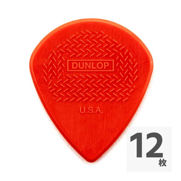 JIM DUNLOP ジムダンロップ 581RXLN MAX-GRIP JAZZ III XL PICKS レッドナイロン ギターピック×12枚。  JIM DUNLOP ジムダンロップ 581RXLN MAX-GRIP JAZZ III ...