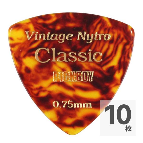PICKBOY GP-02/075 Vintage Classic Nytro 0.75mm ギターピック×10枚ピックボーイ・ヴィンテージクラシックニトロシリーズのギターピックです。セルロイド製ピックは、PICKBOYが創業以来製造してい...