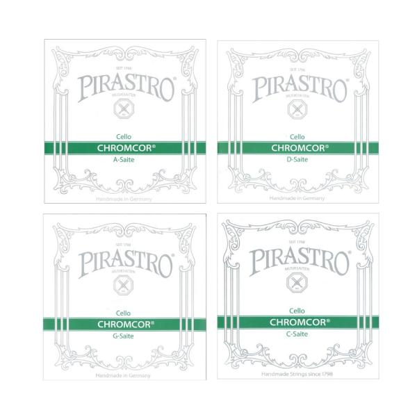 PIRASTRO Cello Chromcor チェロ弦セット クロムスチールスチール製チェロ弦の定番、ピラストロのクロムコアです。スチール弦らしい量感と明るくクリアな音色が魅力。レスポンスの良さにも定評のある人気の高い弦です。A線、D線、...