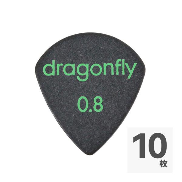 dragonfly ドラゴンフライ製のギターピック PICK TDM 0.8 BLACKです。材質：ポリアセタール形状：ジャズタイプ厚さ：0.8mm10枚セットでの販売となります。