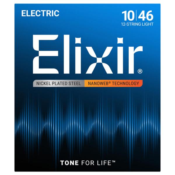 ELIXIR エリクサー製の12弦エレキギター用弦 12450 NANOWEB 12-String Light 10-46です。極薄ポリマーコーティングで生き生きとしたサウンドと驚異的なロングライフを両立。12弦エレキギター用の弦です。ゲー...