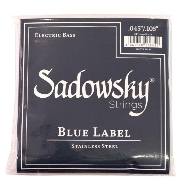 SADOWSKY（サドウスキー）SBS45 Blue ブルーラベル ステンレススチール エレキベース弦×2セット。※メーカーによる予告無き仕様変更により、掲載画像とパッケージデザインが異なる場合がございますので、予めご了承くださいませ。ハイ...